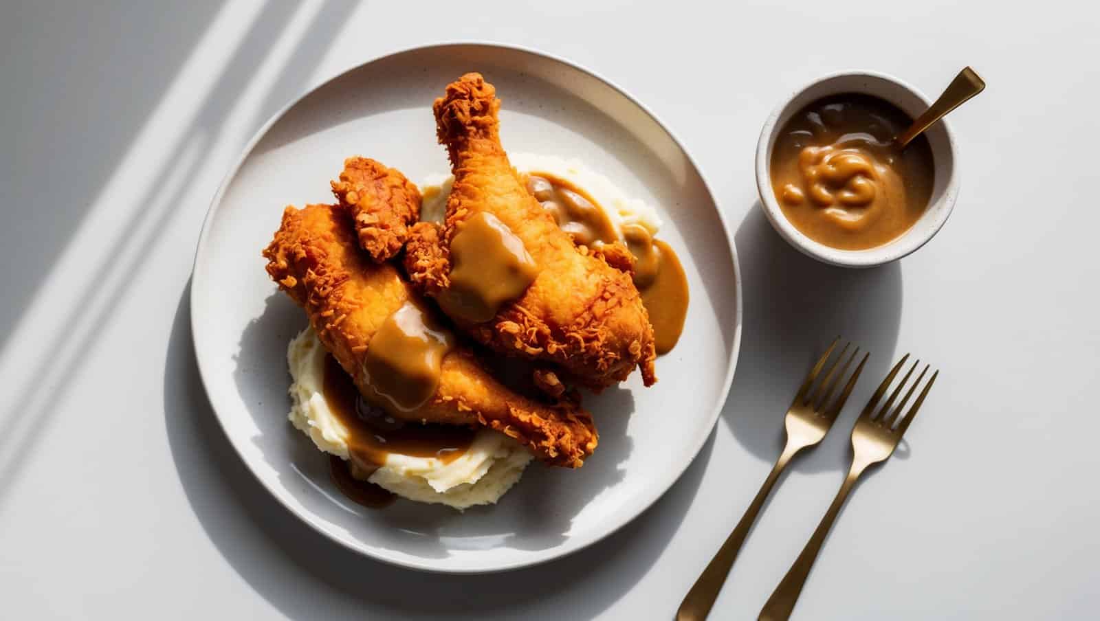 Crispy Fried Chicken with Mashed Potatoes and Gravy | ReallyEats