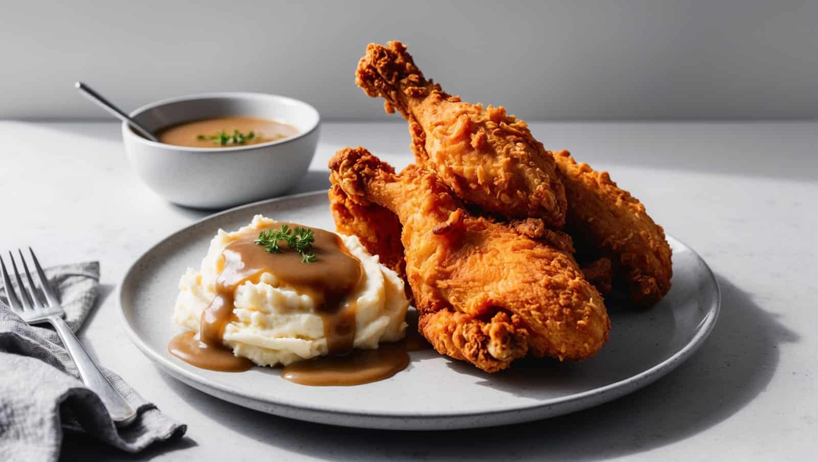 Crispy Fried Chicken with Mashed Potatoes and Gravy | ReallyEats